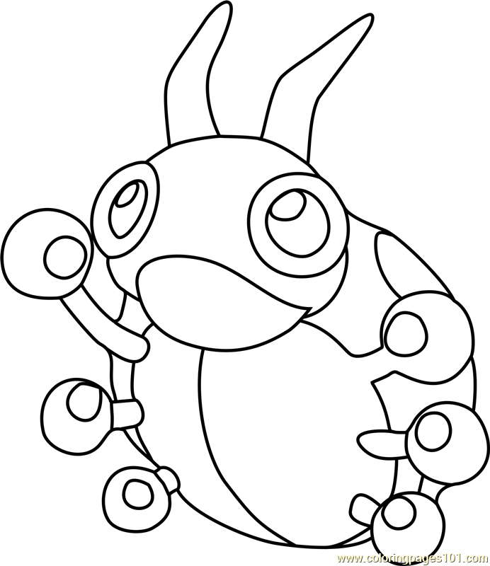 Ledyba Pokemon Coloring Page for Kids - Free Pokemon Printable Coloring ...