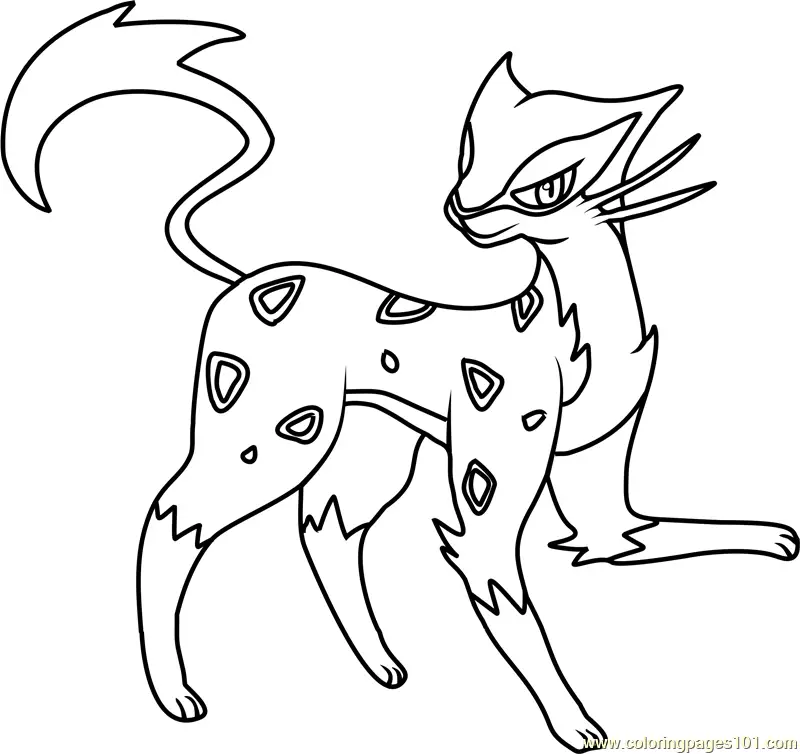 Liepard Pokemon Coloring Page for Kids - Free Pokemon Printable ...