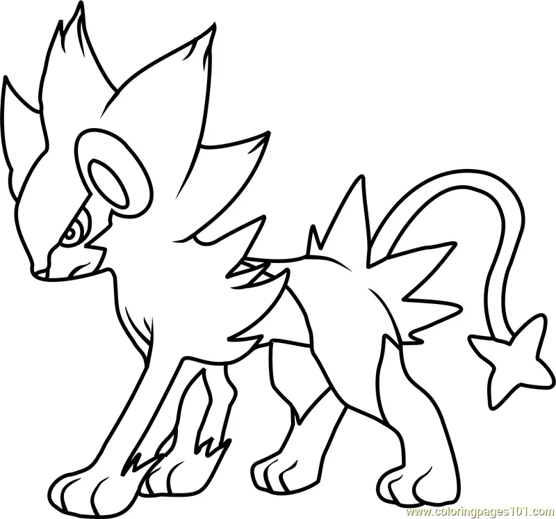 Luxray Pokemon Coloring Page for Kids - Free Pokemon Printable Coloring ...