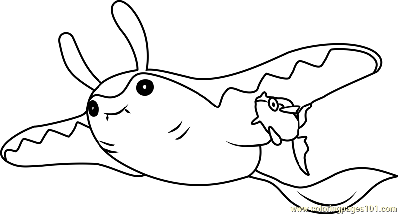 Mantine Pokemon Coloring Page for Kids - Free Pokemon Printable ...