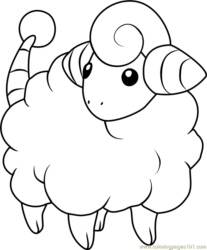 Mareep Pokemon Coloring Page - Free Pokémon Coloring Pages ...