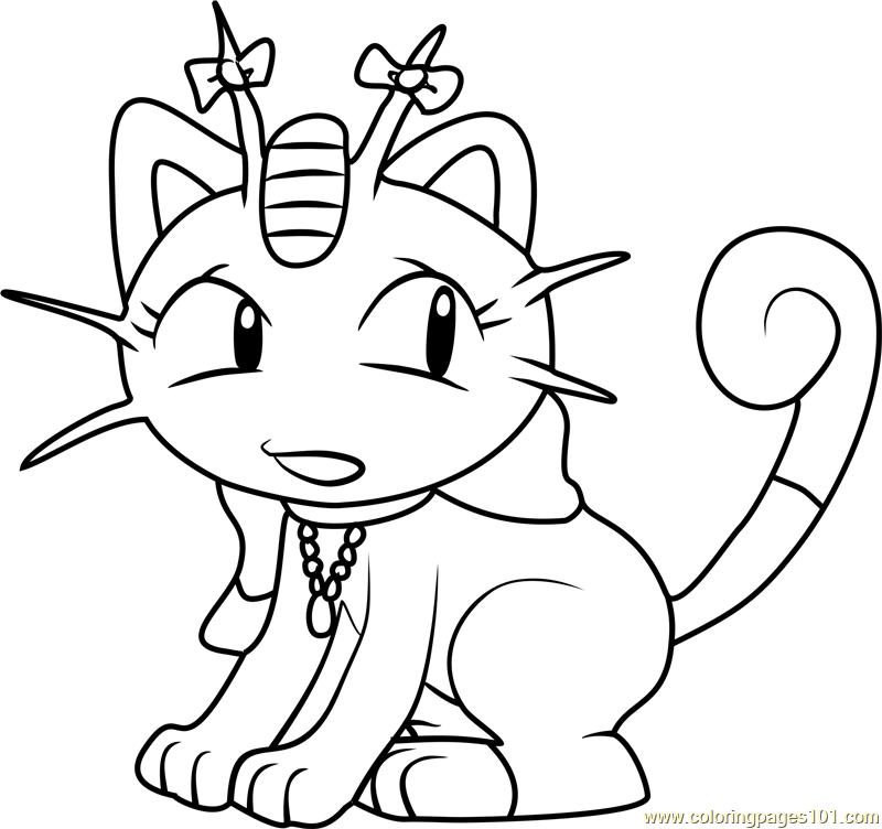 Meowzie Pokemon Coloring Page for Kids - Free Pokemon Printable ...