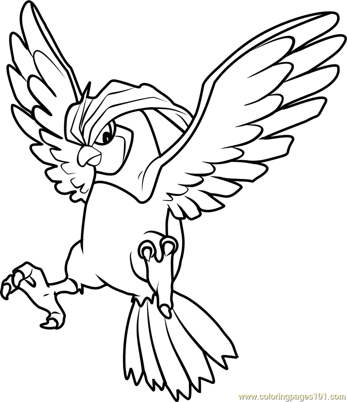 Pidgeotto Pokemon Coloring Page for Kids - Free Pokemon Printable ...