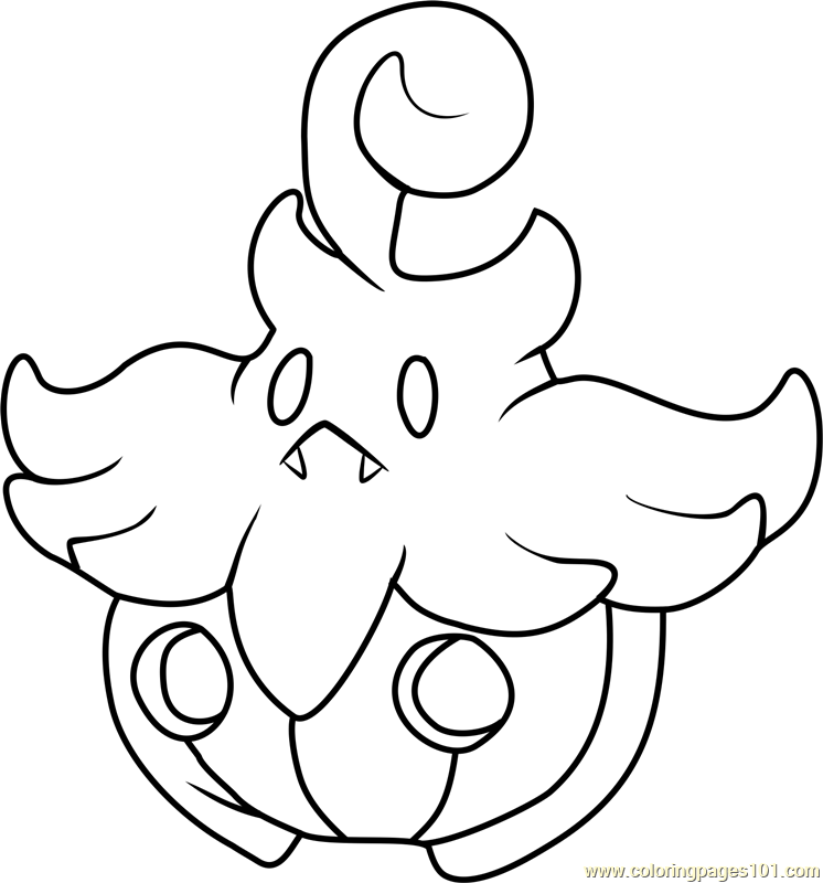 Pumpkaboo Pokemon printable coloring page for kids and adults