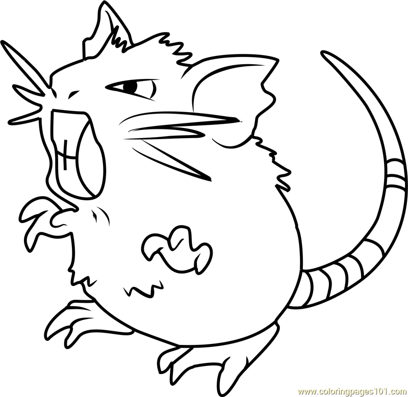 Raticate Pokemon Coloring Page - Free Pokémon Coloring Pages ...