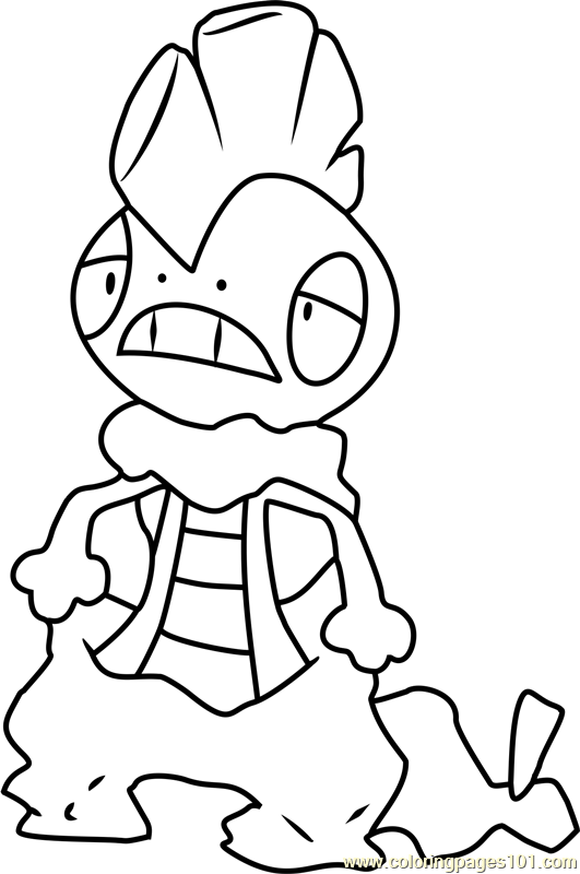 Scrafty Pokemon Coloring Page for Kids - Free Pokemon Printable ...