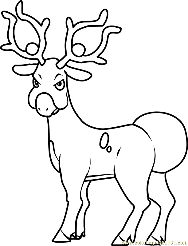 Stantler Pokemon Coloring Page for Kids - Free Pokemon Printable ...