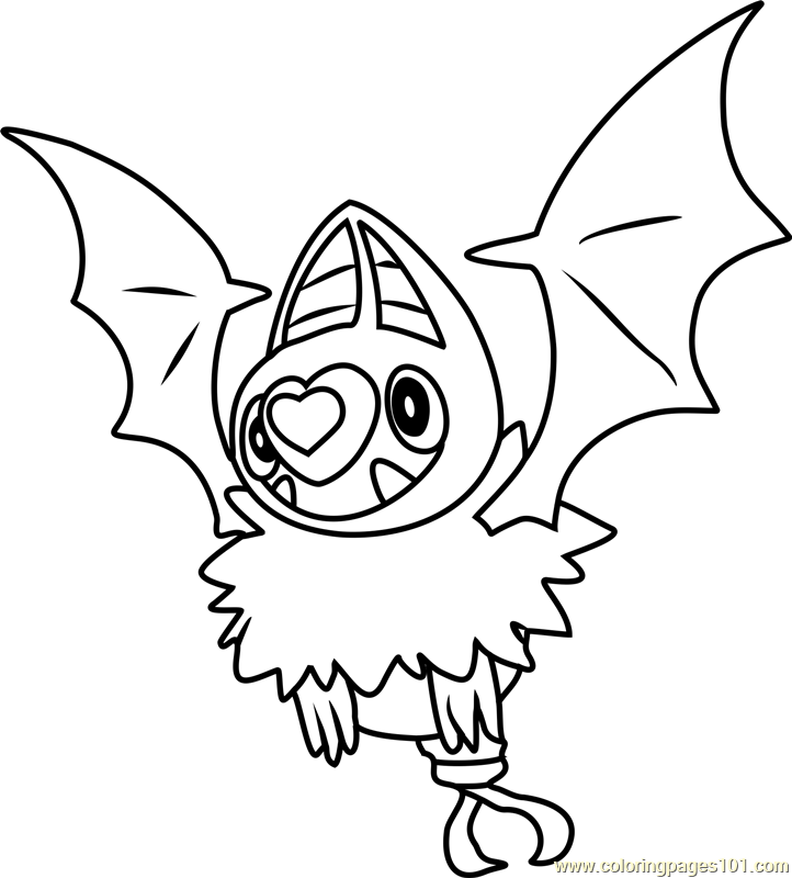 Swoobat Pokemon Coloring Page for Kids - Free Pokemon Printable ...