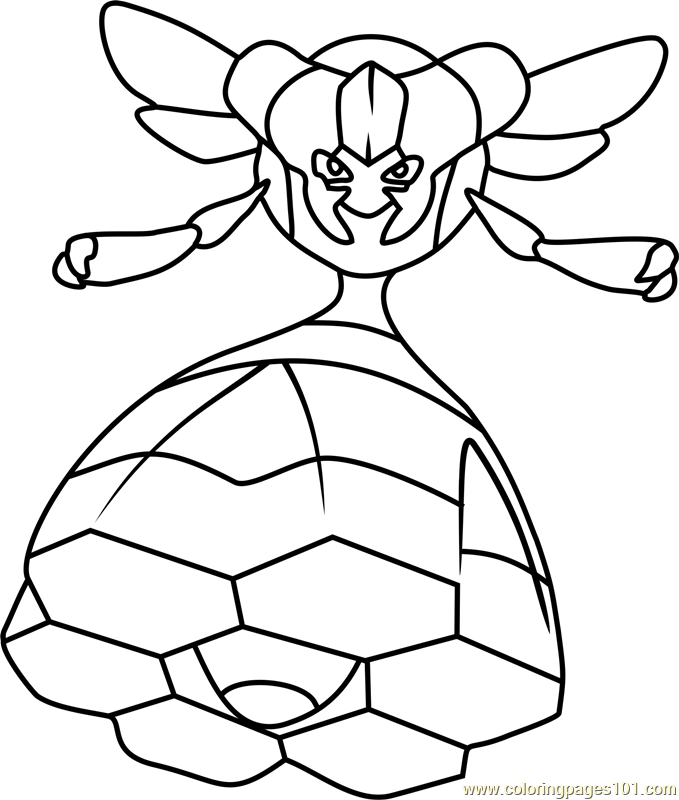 Vespiquen Pokemon Coloring Page for Kids - Free Pokemon Printable ...