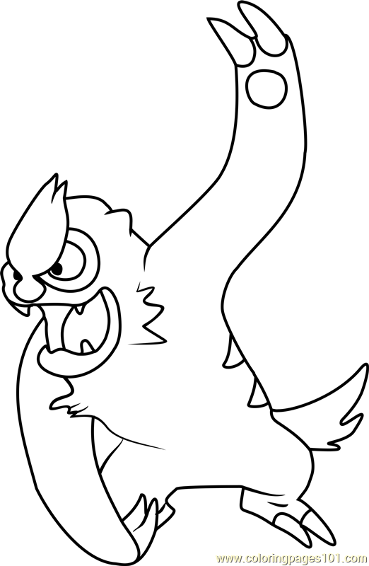 Vigoroth Pokemon Coloring Page for Kids - Free Pokemon Printable ...
