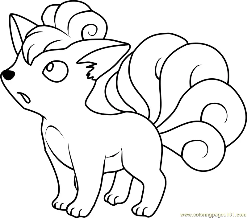 Vulpix Pokemon Coloring Page for Kids - Free Pokemon Printable Coloring ...