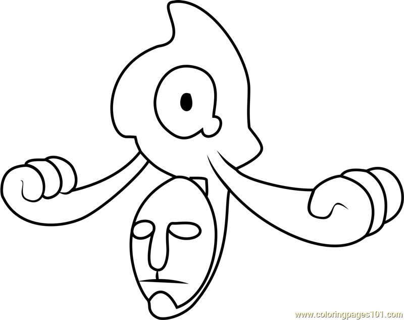 Yamask Pokemon Coloring Page for Kids - Free Pokemon Printable Coloring ...