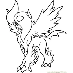 Mega Absol Pokemon Coloring Page for Kids - Free Pokemon Printable ...