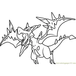 Mega Aerodactyl Pokemon Coloring Page for Kids - Free Pokemon Printable ...