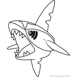 Sharpedo Pokemon Coloring Page for Kids - Free Pokemon Printable ...