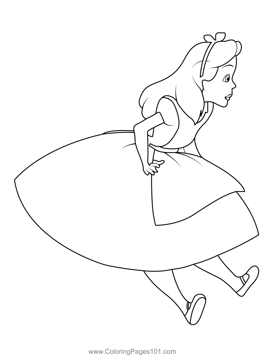 Princess Alice 4 Coloring Page for Kids - Free Alice Printable Coloring ...