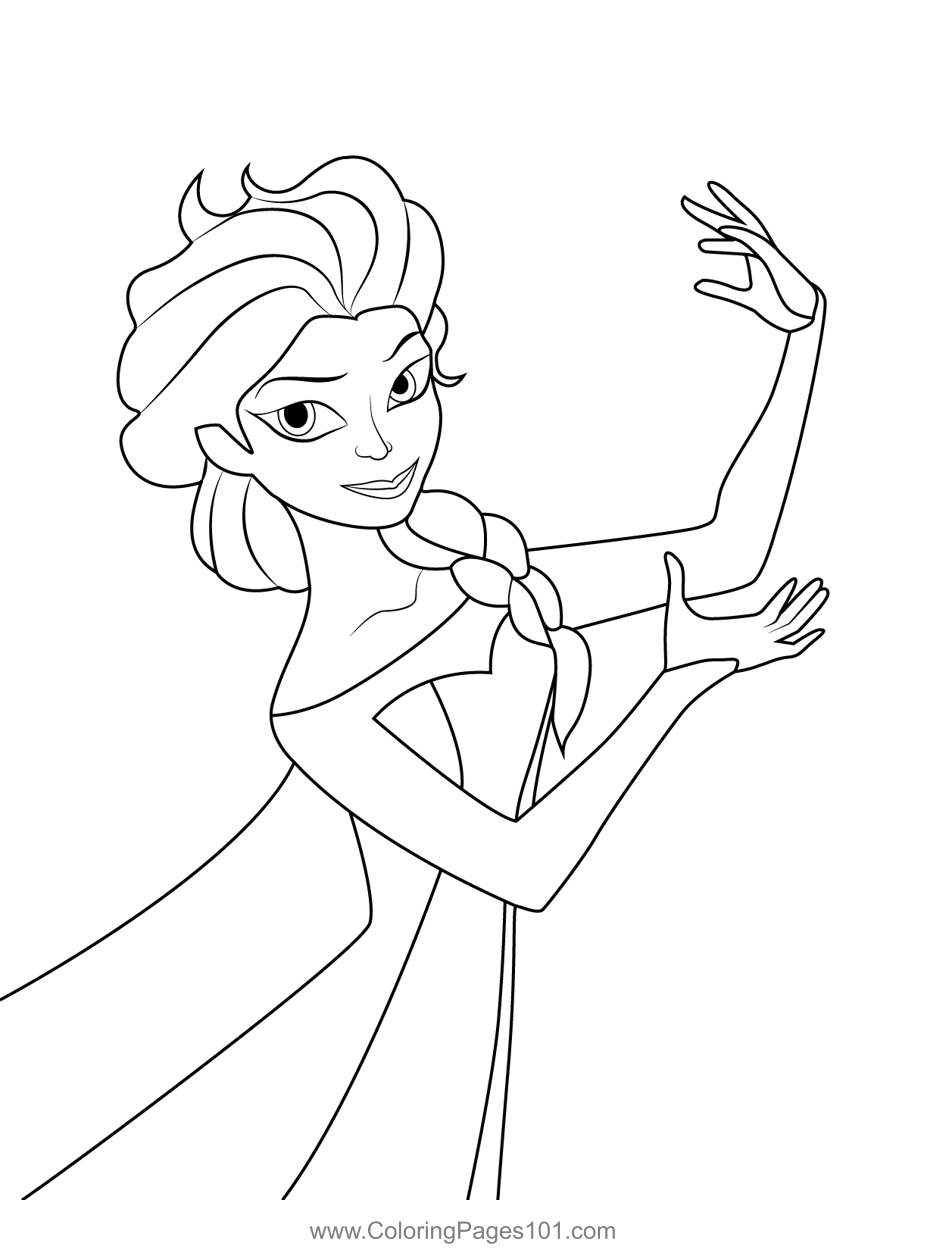 Princess Elsa 16 Coloring Page for Kids - Free Elsa Printable Coloring ...