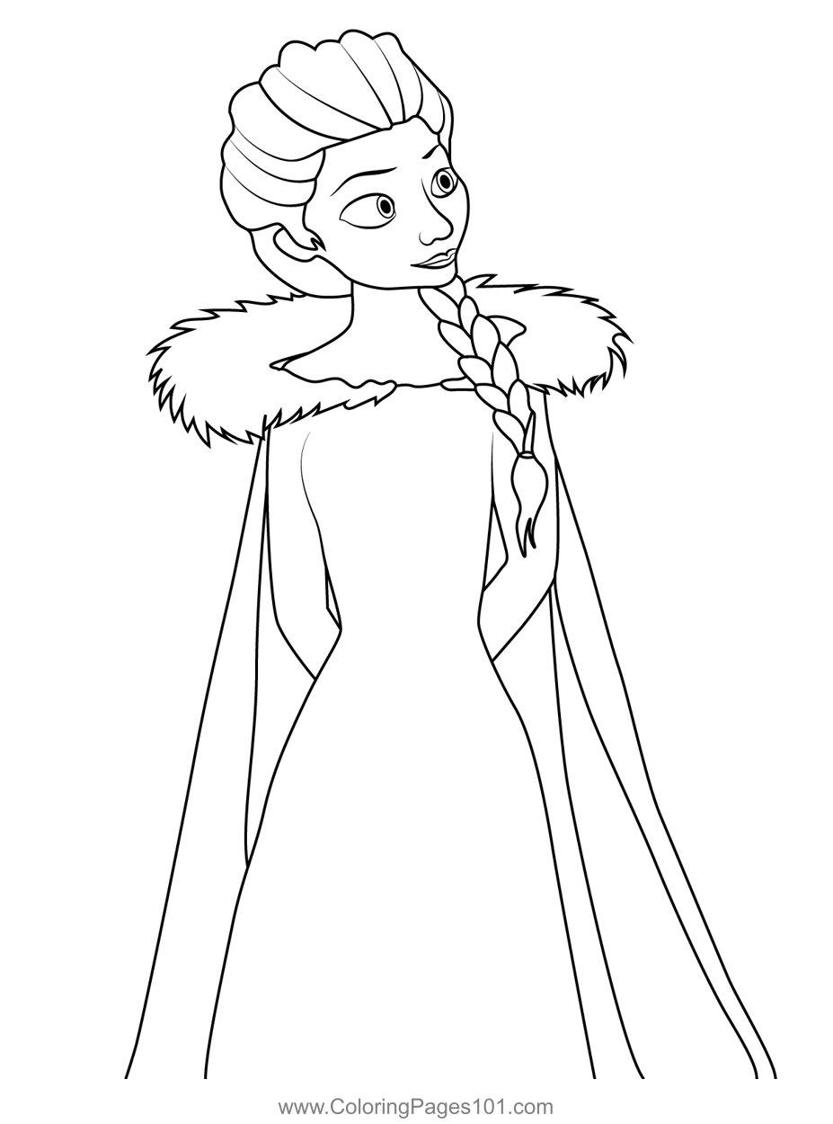 Princess Elsa 7 Coloring Page for Kids - Free Elsa Printable Coloring ...