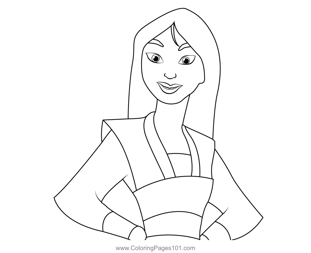 Princess Fa Mulan 12 Coloring Page for Kids - Free Fa Mulan Printable ...
