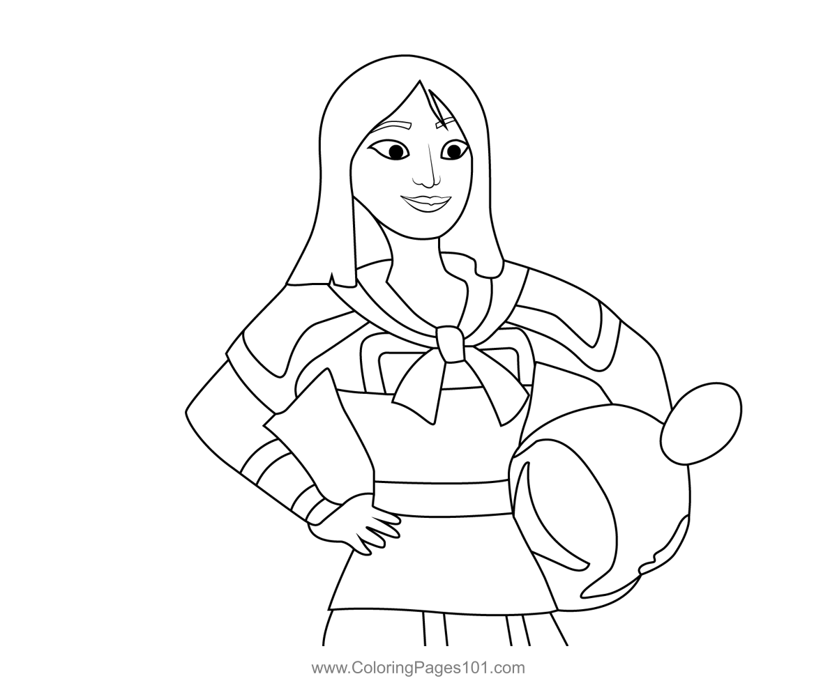 Princess Fa Mulan 16 Coloring Page for Kids - Free Fa Mulan Printable ...