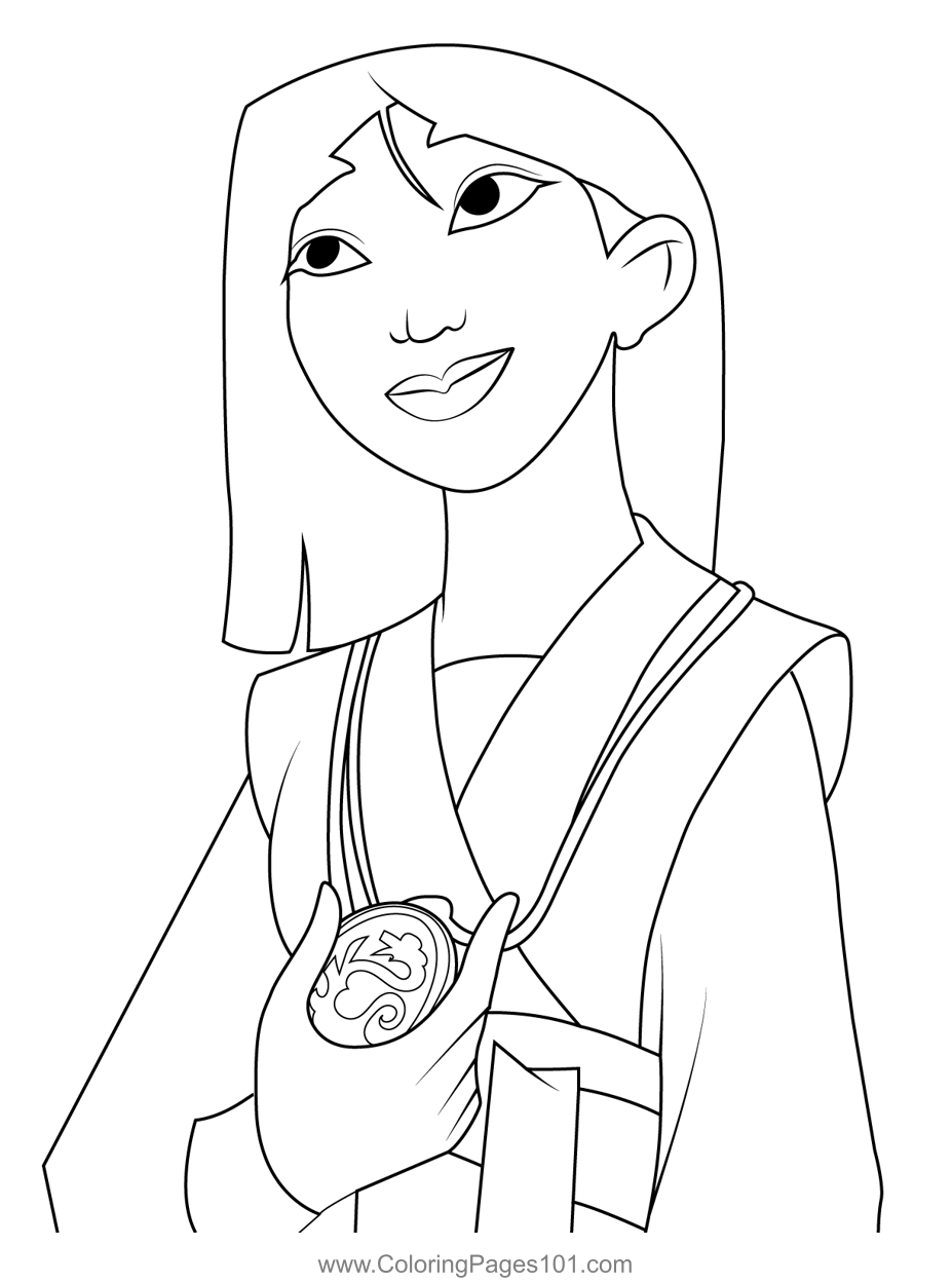 Princess Fa Mulan 4 Coloring Page for Kids - Free Fa Mulan Printable ...