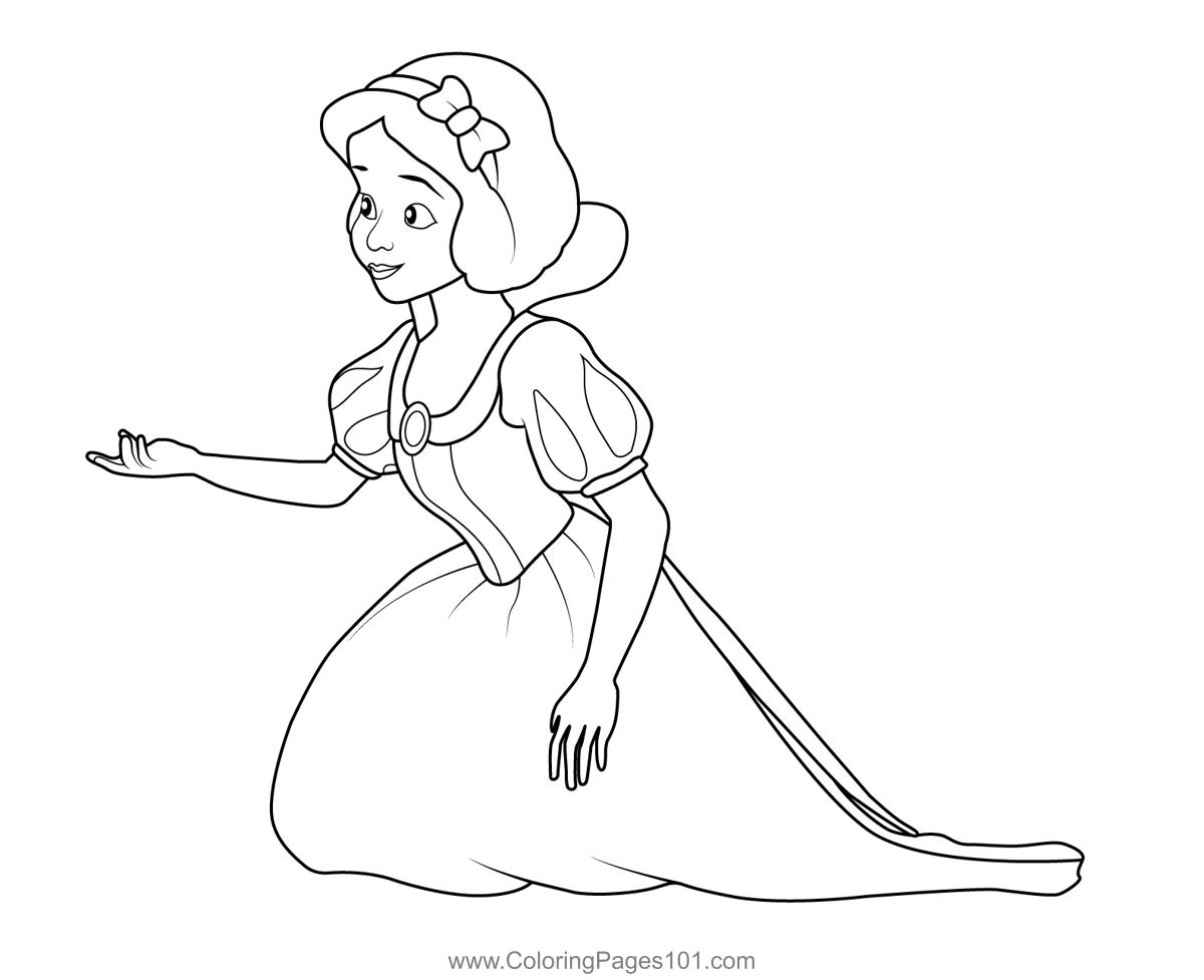 Princess Snow White 4 Coloring Page for Kids - Free Snow White ...