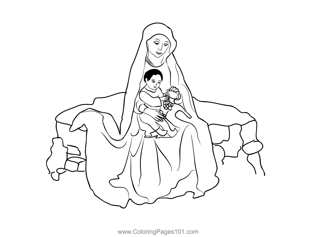 Rest On The Flight Into Egypt Coloring Page for Kids - Free ...