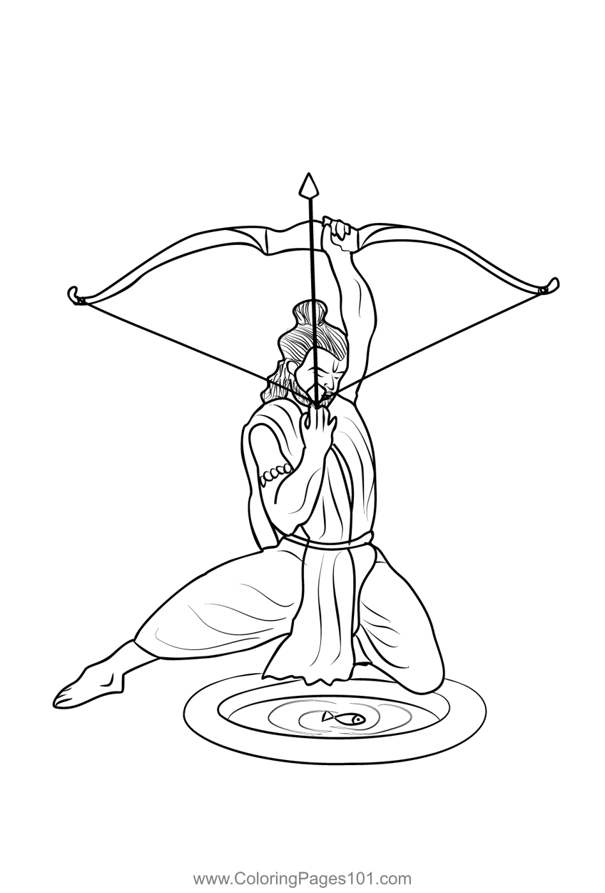 Arjuna Coloring Page for Kids - Free Hindu Gods Printable Coloring ...