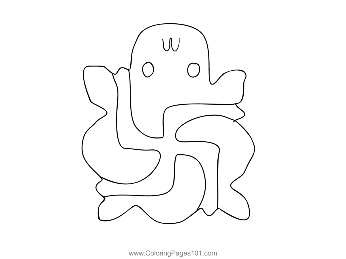 Swastik Coloring Page for Kids - Free Hinduism Printable Coloring Pages ...