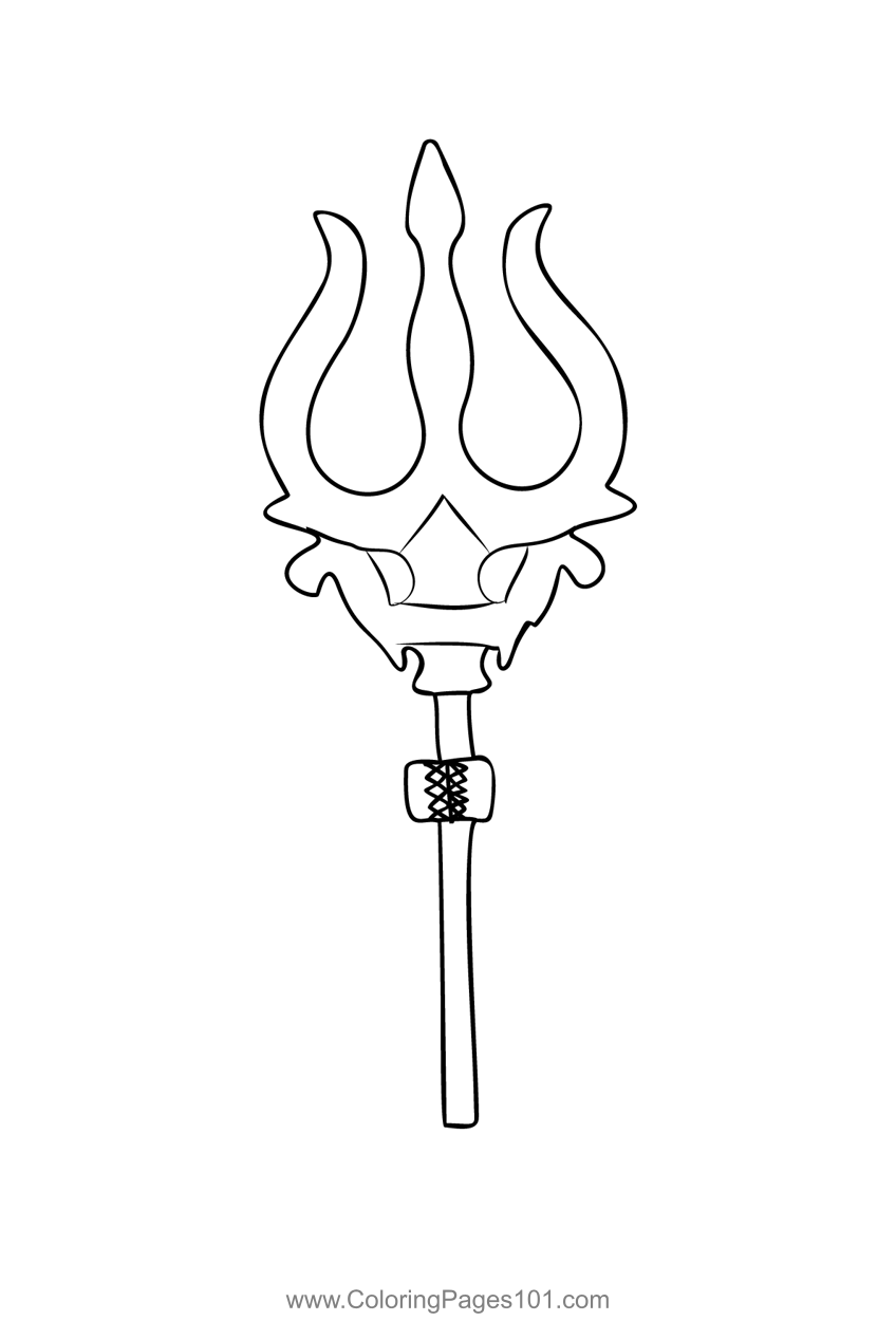 Trishul Shiva Clipart Coloring Trident Lord Colouring Trisul Om Symbol ...