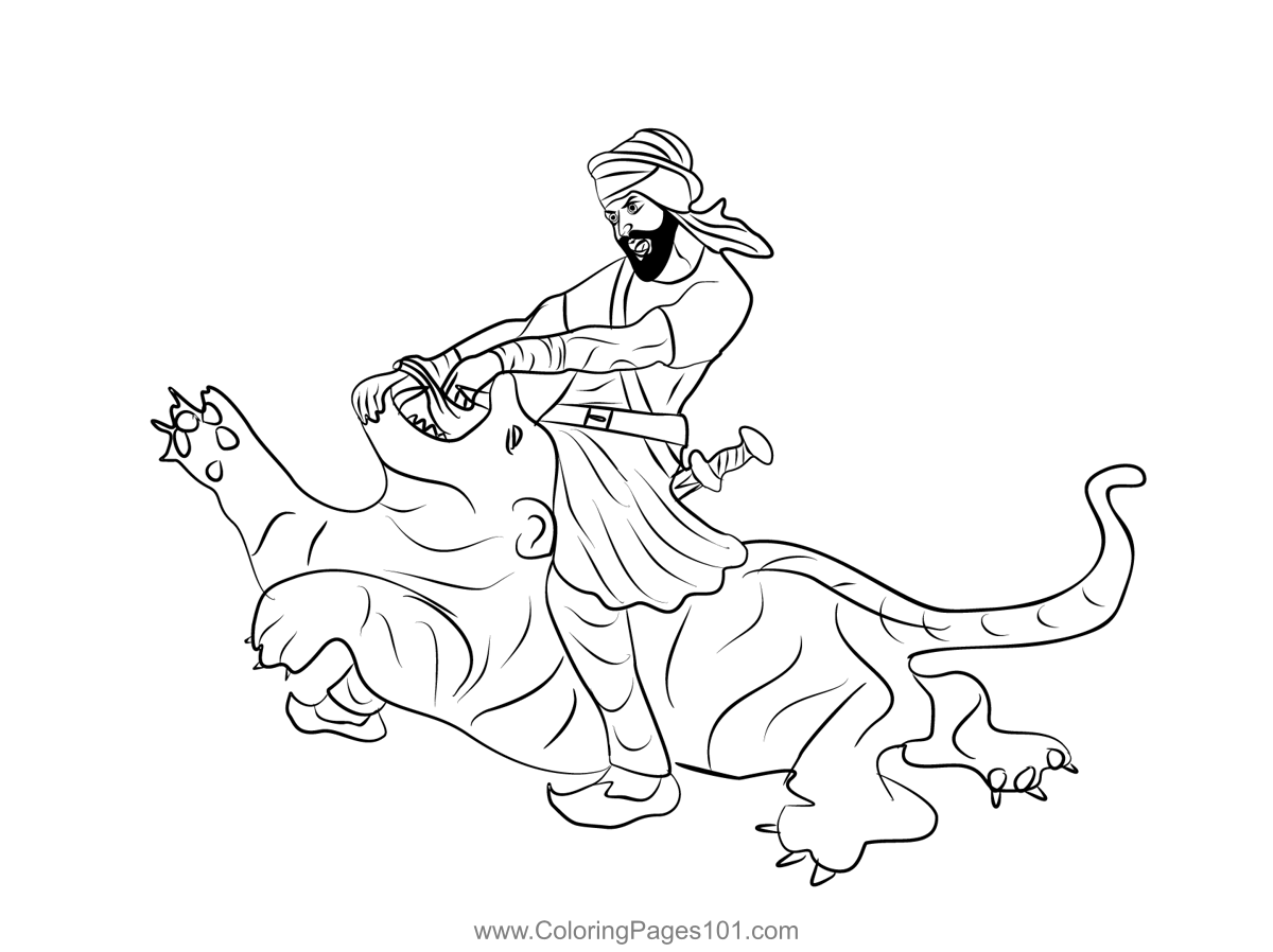 Khanda Simple Sikh Drawings Line Drawing Symbol Outline Khalsa Clipart ...