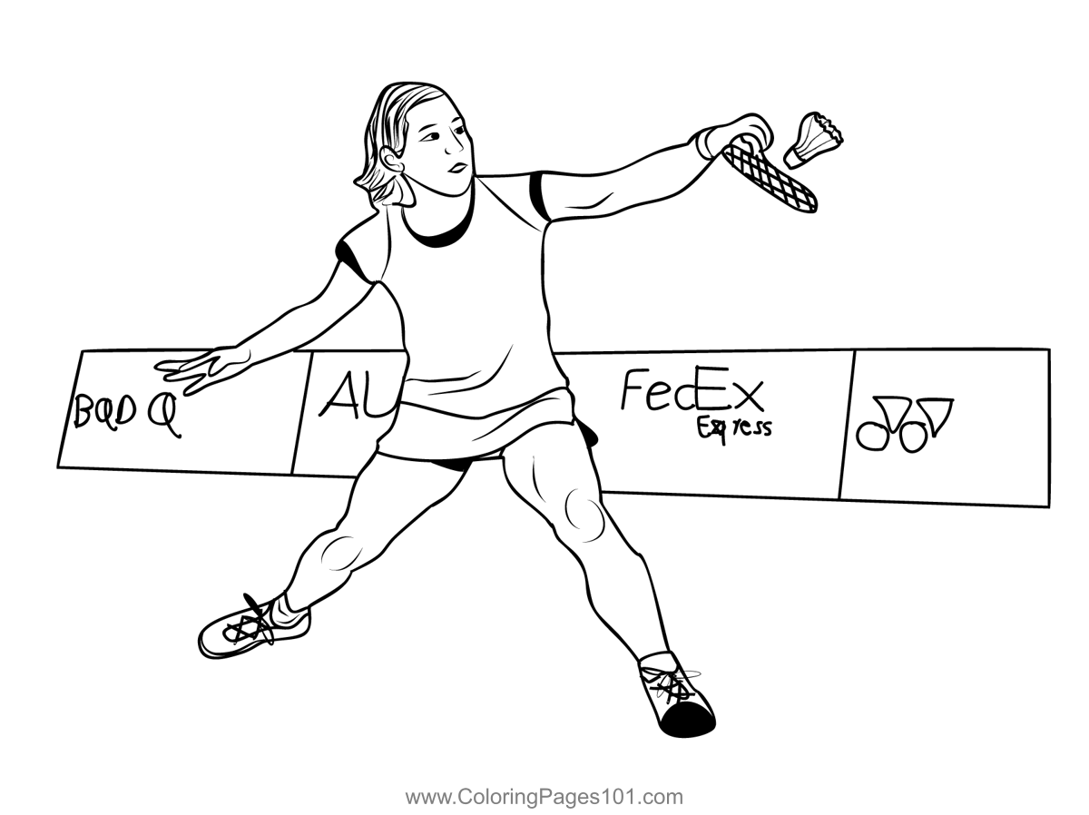 Badminton 3 Coloring Page for Kids - Free Badminton Printable Coloring ...