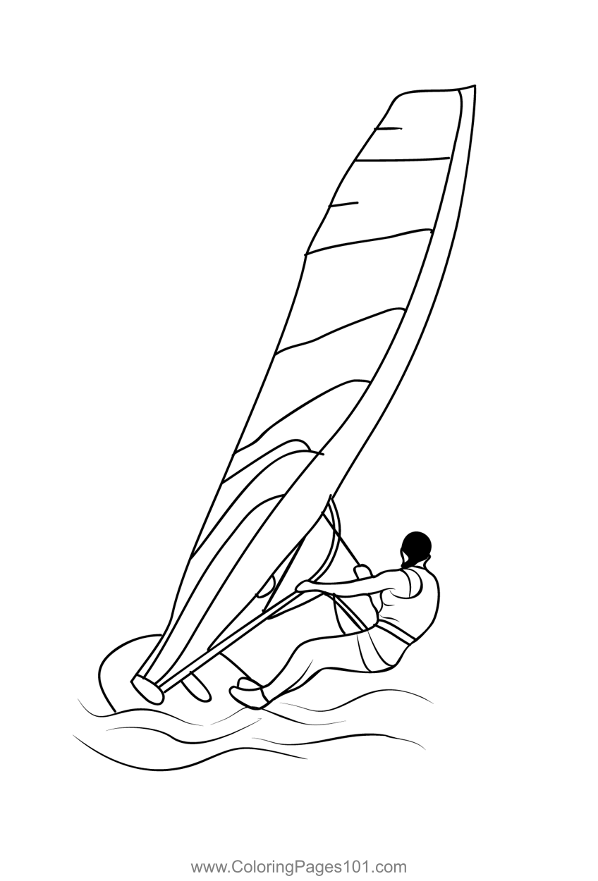 Sailing 1 Coloring Page for Kids - Free Sailing Printable Coloring ...