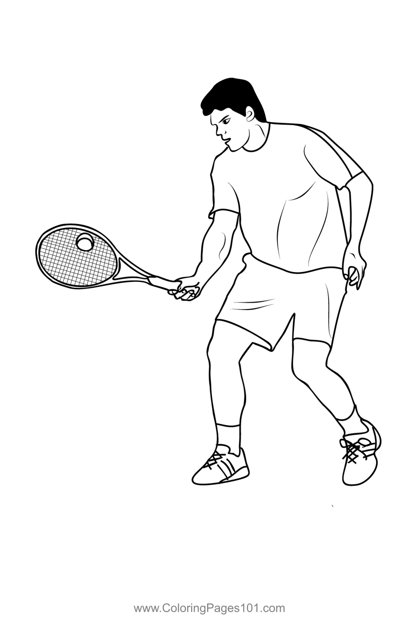 Tennis 3 Coloring Page for Kids - Free Tennis Printable Coloring Pages ...