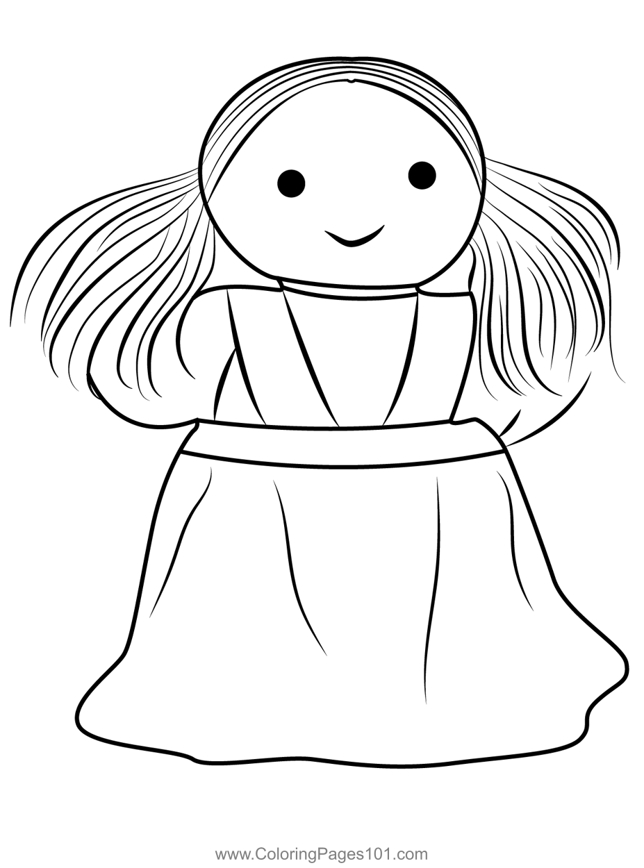 Clothing Doll Coloring Page for Kids - Free Dolls Printable Coloring ...