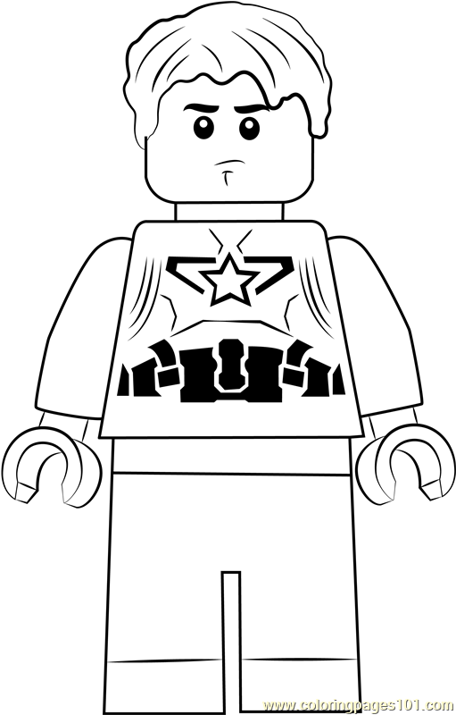 Lego Steve Rogers Coloring Page for Kids - Free Lego Printable Coloring ...