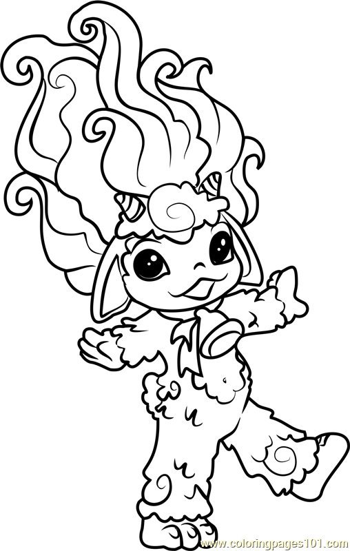 Lilly-goat Zelf Coloring Page for Kids - Free The Zelfs Printable ...