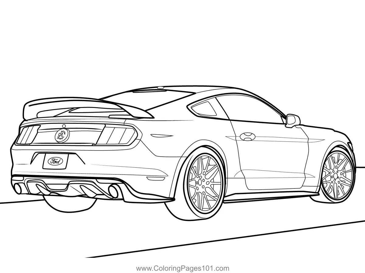 2015 Ford Mustang GT Rear Coloring Page for Kids - Free Cars Printable ...