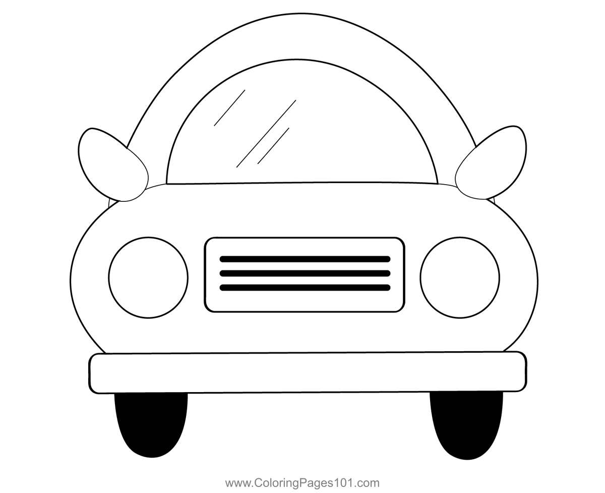 Front View Car Coloring Page for Kids - Free Cars Printable Coloring ...