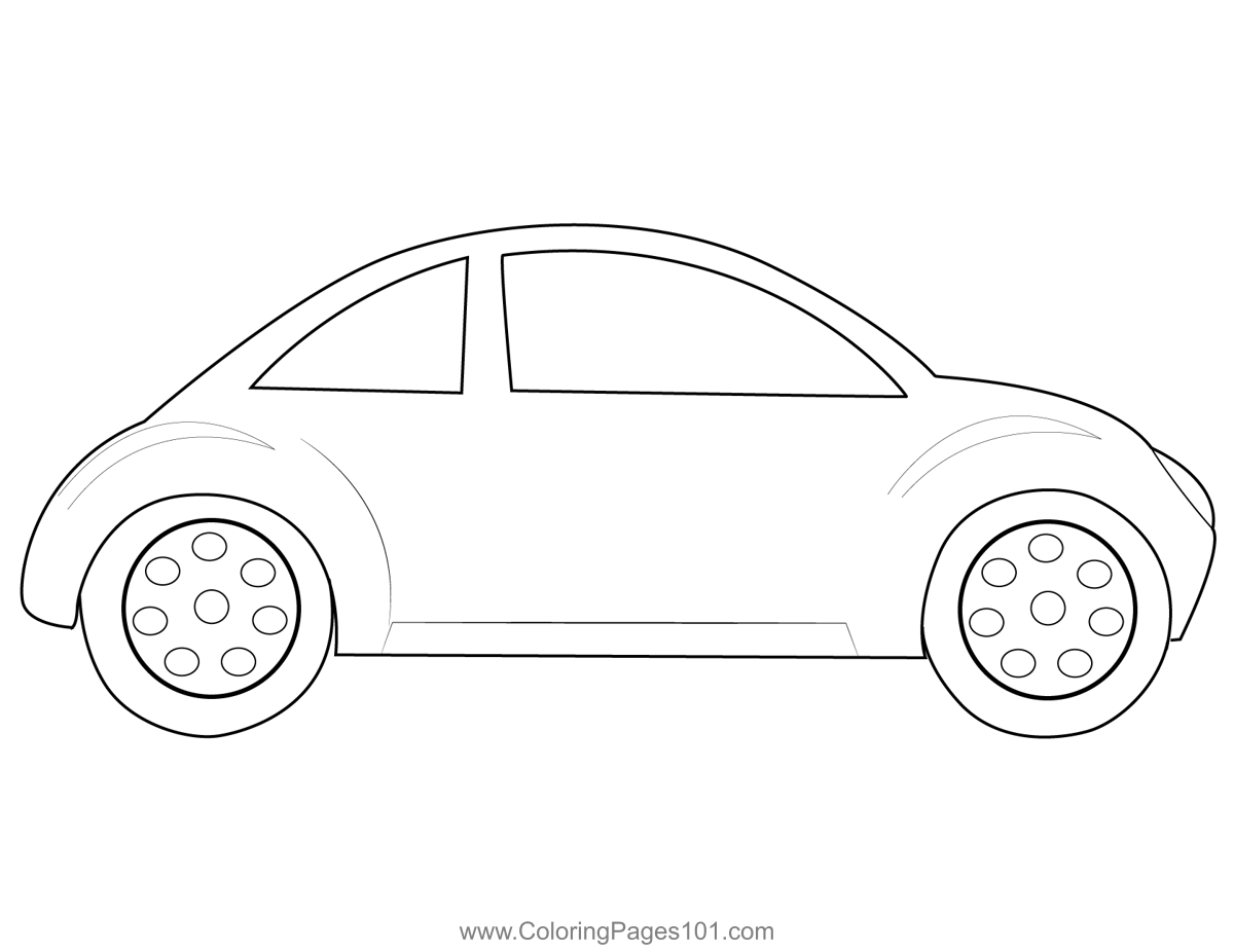 Light Pink Car Coloring Page for Kids - Free Cars Printable Coloring ...
