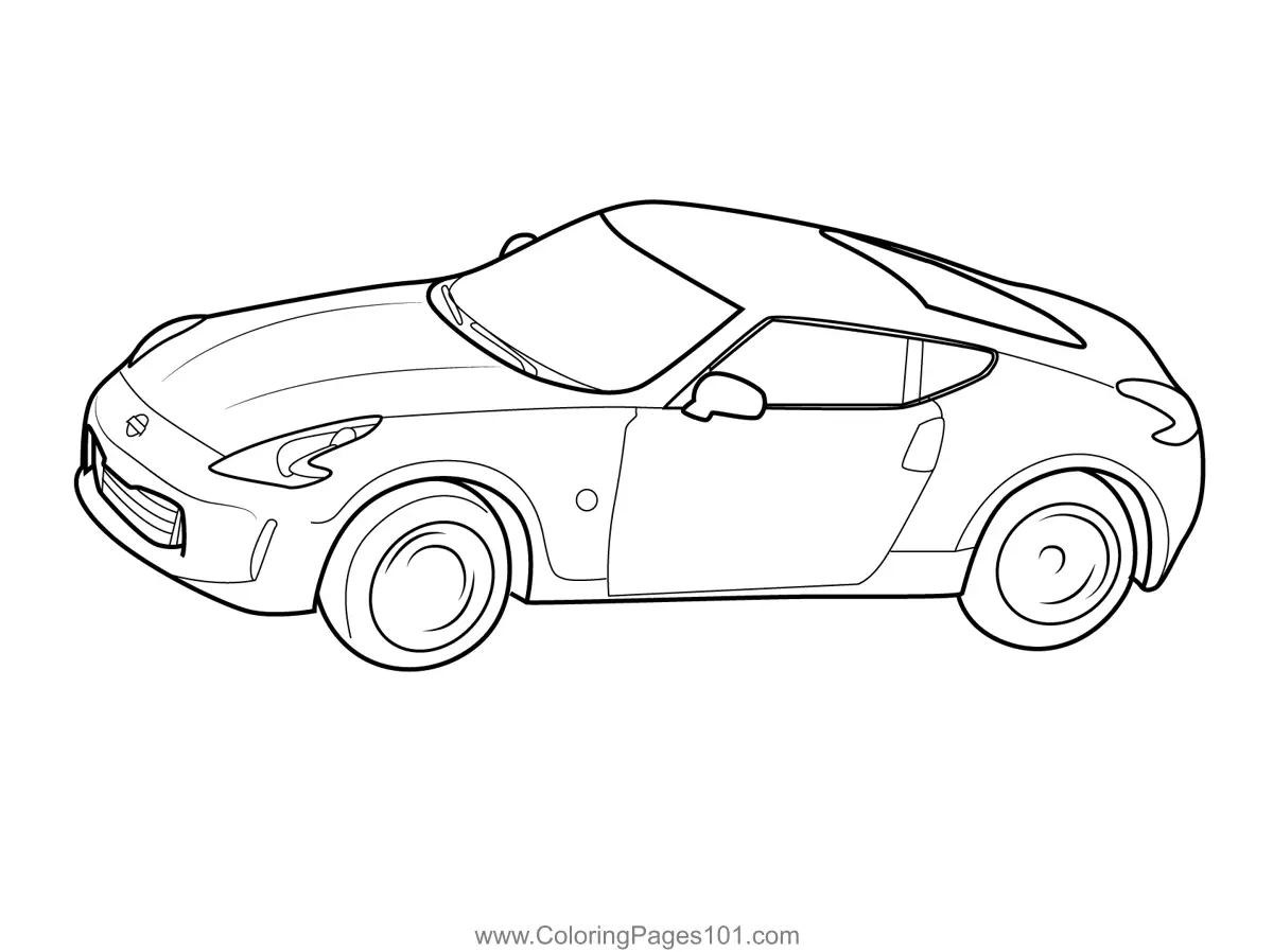 2019 Nissan 370Z Front View Coloring Page for Kids - Free Cars ...
