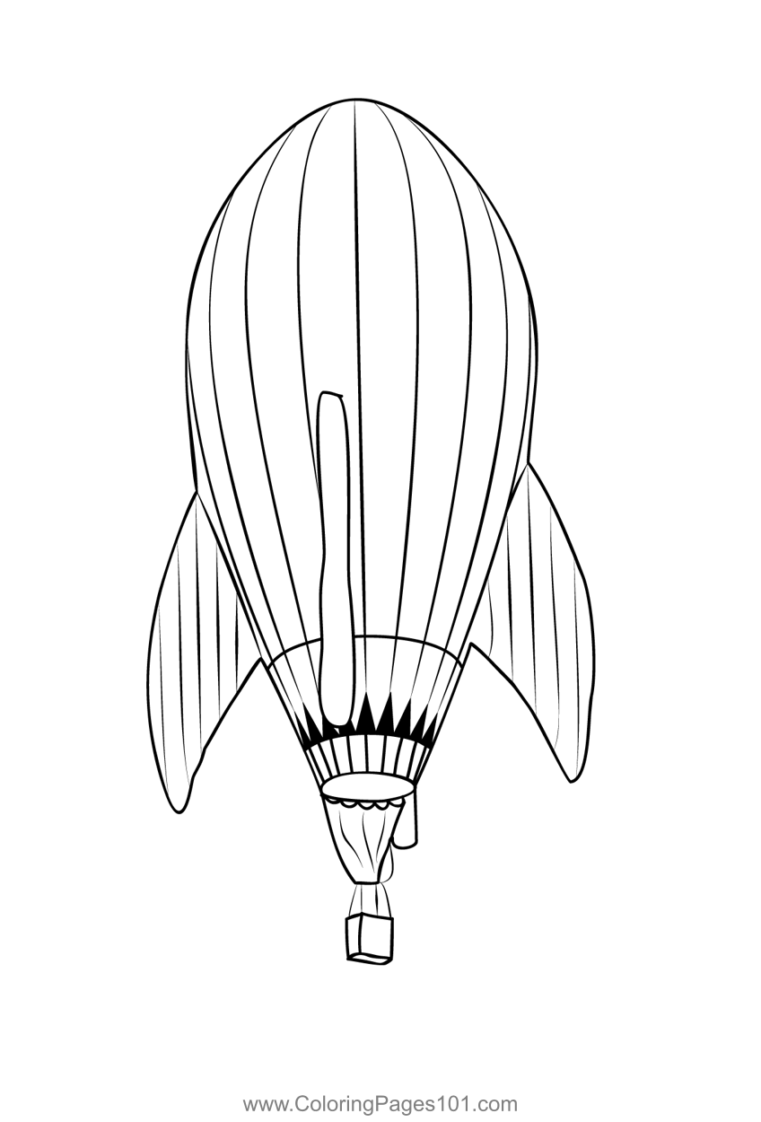 Rocket Ship Hot Air Balloon Coloring Page for Kids - Free Hot Air ...