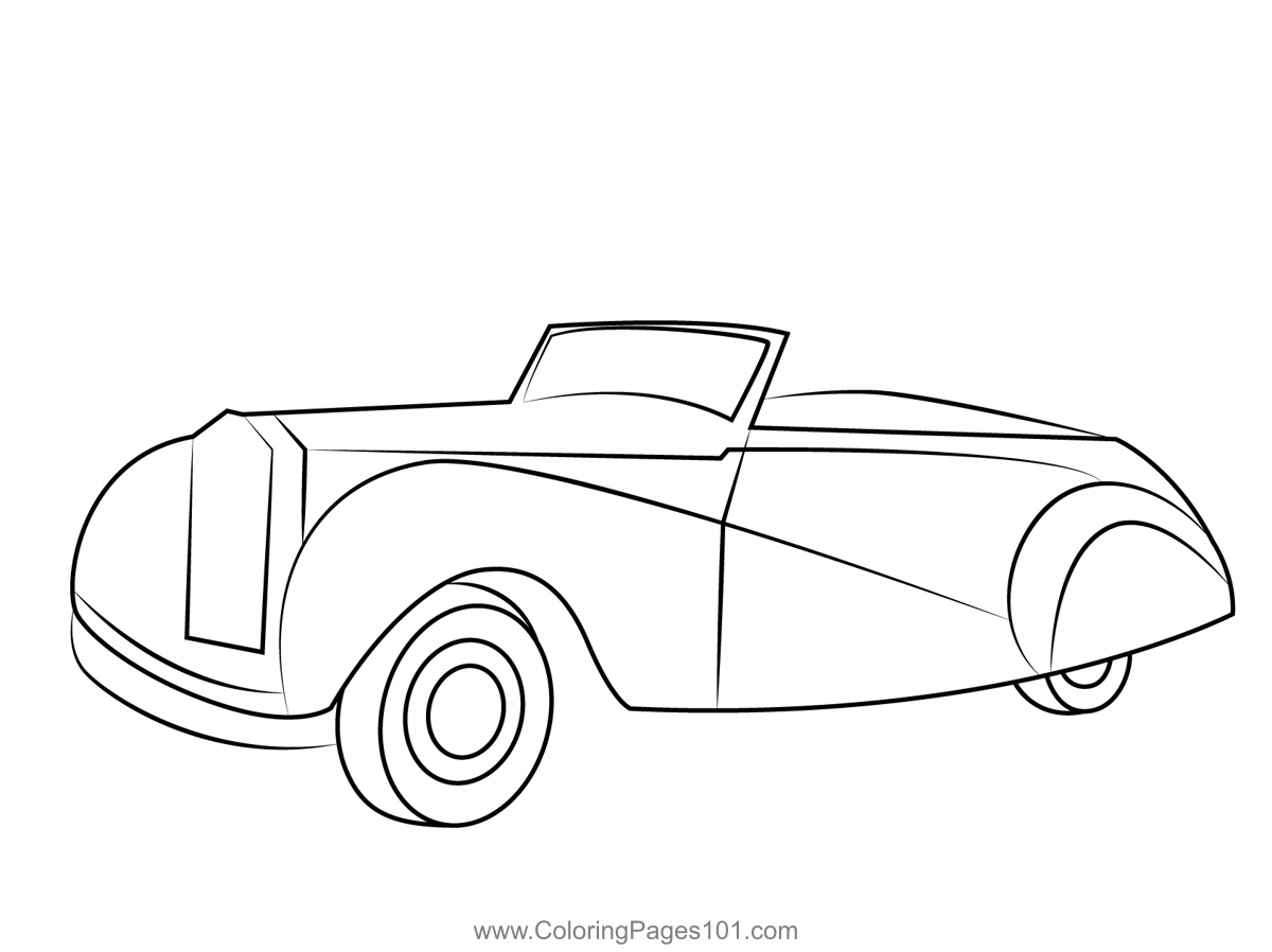Rolls Royce Car Coloring Page for Kids - Free Vintage Cars Printable ...