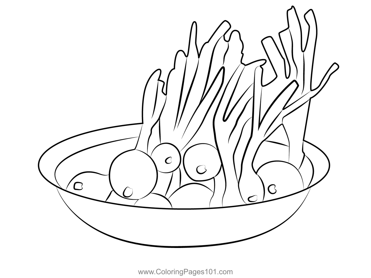 Fresh Onions Coloring Page for Kids - Free Onions Printable Coloring ...