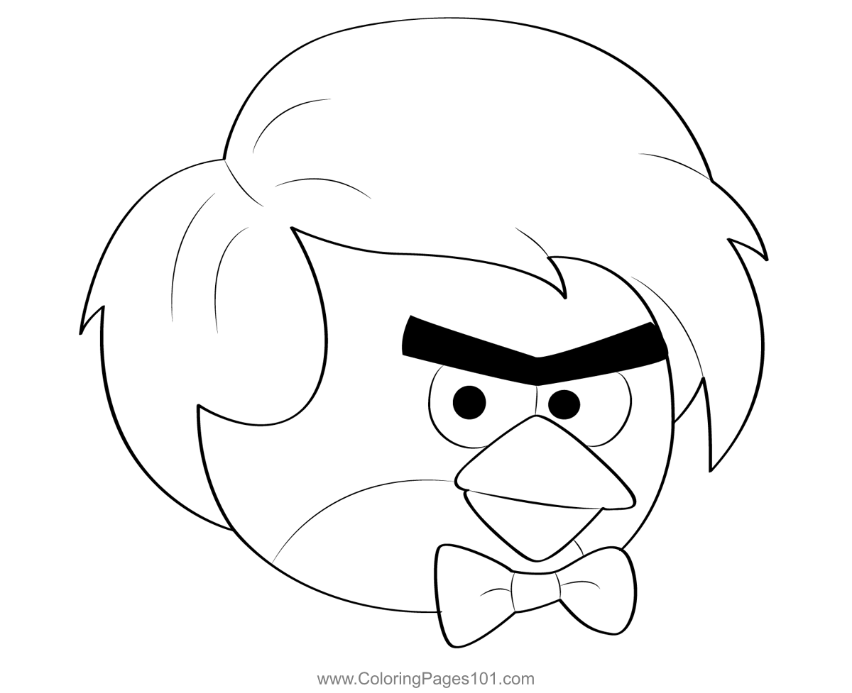 Angry Bird With Hair And Bow Coloring Page for Kids - Free Angry Birds ...