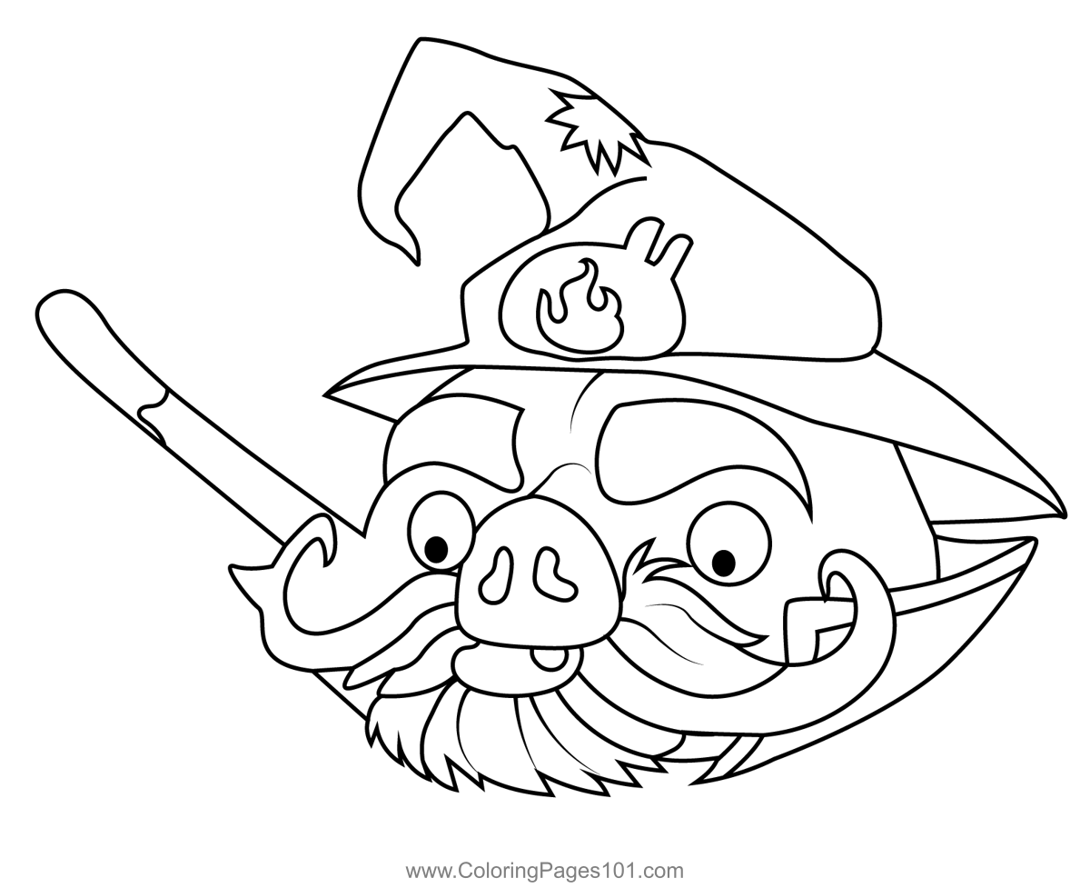 Girl Angry Bird Pig Coloring Pages