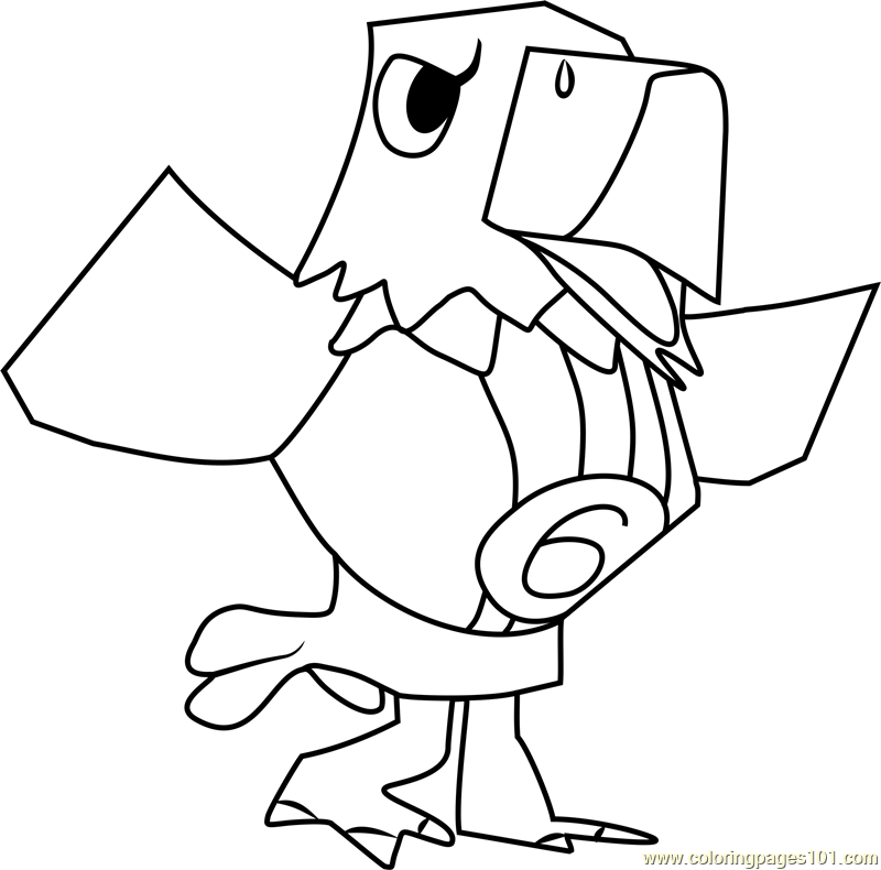 Buzz Animal Crossing Coloring Page for Kids - Free Animal Crossing ...