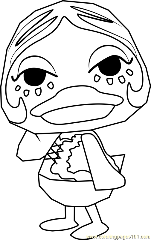 Gloria Animal Crossing Coloring Page for Kids - Free Animal Crossing ...