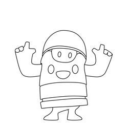 Gris Fall Guys Coloring Page for Kids - Free Fall Guys Printable ...