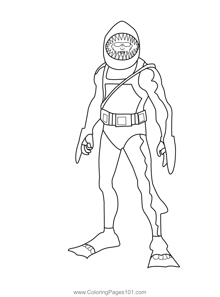 Chomp Sr Fortnite Coloring Page for Kids - Free Fortnite Printable ...